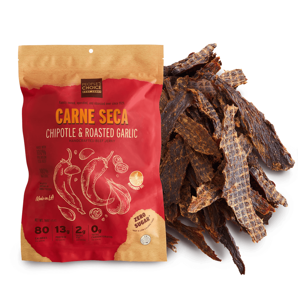 Carne Seca | Chipotle & Roasted Garlic Beef Jerky | People's Choice ...