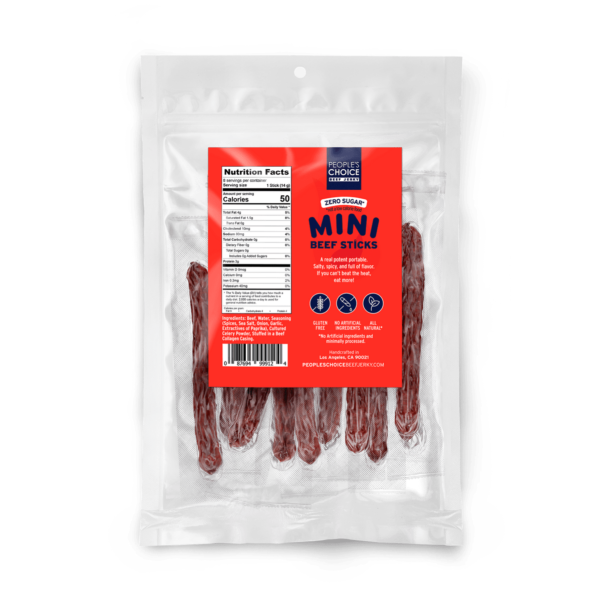 MINI STICKS - EXTRA HOT BEEF STICKS – People's Choice Beef Jerky