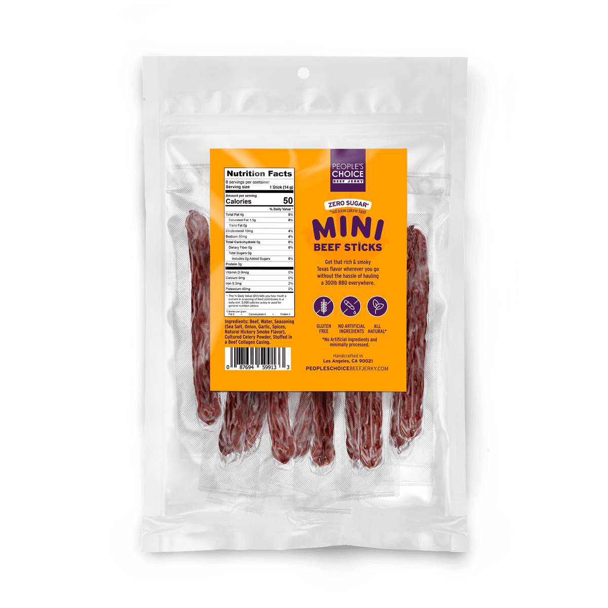 MINI STICKS - HICKORY BBQ BEEF STICKS – People's Choice Beef Jerky