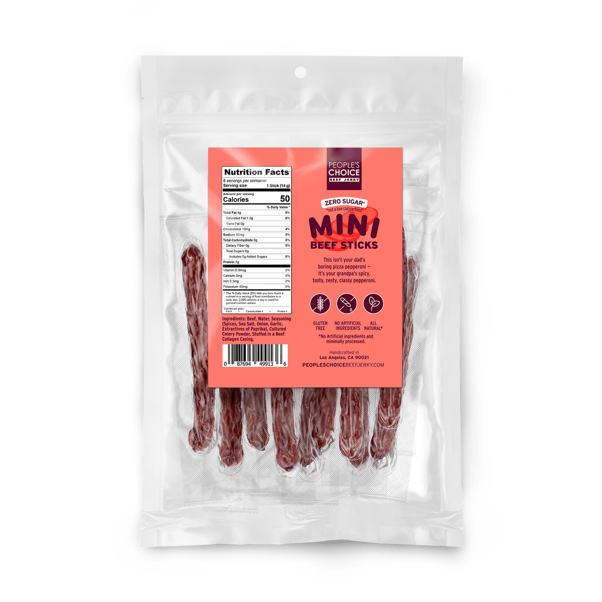 MINI STICKS - PEPPERONI BEEF STICKS – People's Choice Beef Jerky