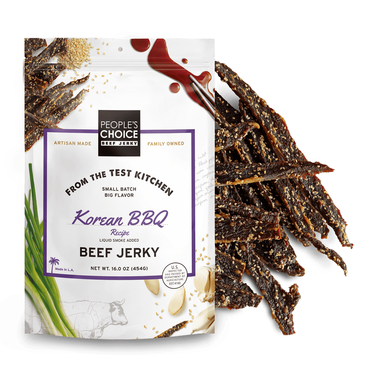 TEST KITCHEN - KOREAN BBQ BEEF JERKY – People's Choice Beef Jerky